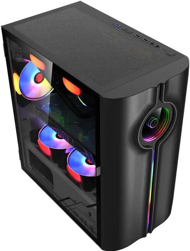 WJCOOLMAN Unlimited Player Black Gaming Computer Case Support 8 Fan ...