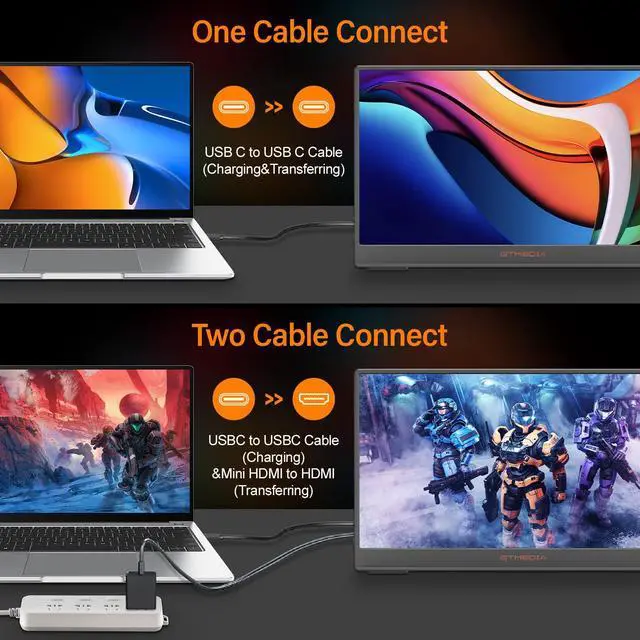 GTMEDIA 14'' Portable Laptop Monitor with 1920 * 1080(1080P) IPS FHD ...