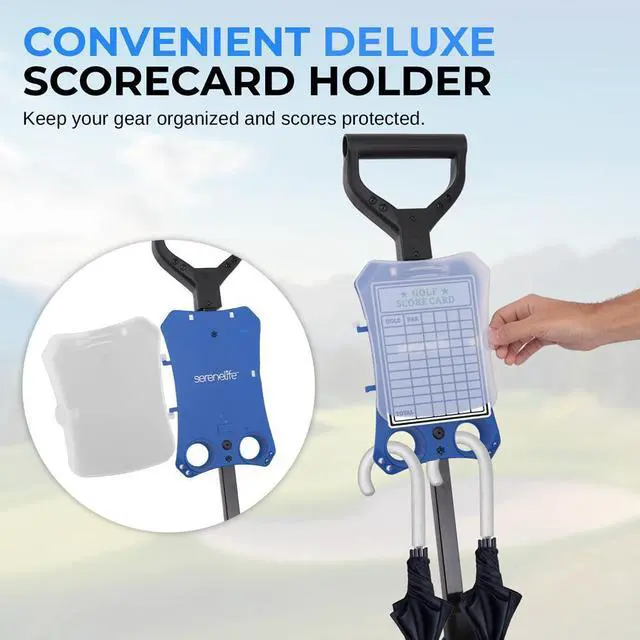 SereneLife Foldable 2-Wheel Steel Golf Push Cart with Foam Handle Grip ...