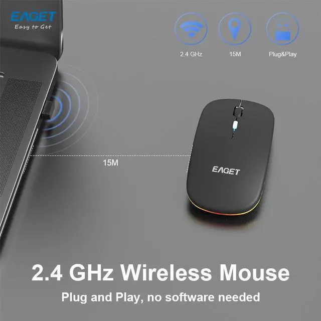 EAGET Wireless Bluetooth Mouse, Dual Mode Connectivity (Bluetooth 5.0 ...