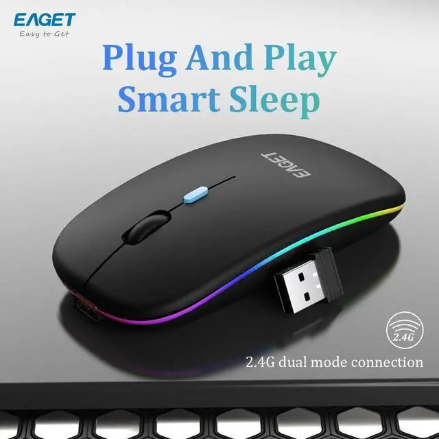 EAGET Wireless Bluetooth Mouse, Dual Mode Connectivity (Bluetooth 5.0 ...