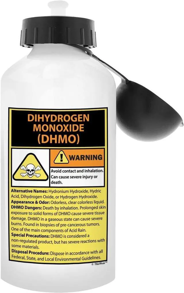 Funny Science Gifts Warning Dihydrogen Monoxide H20 Pun Science Nerds ...