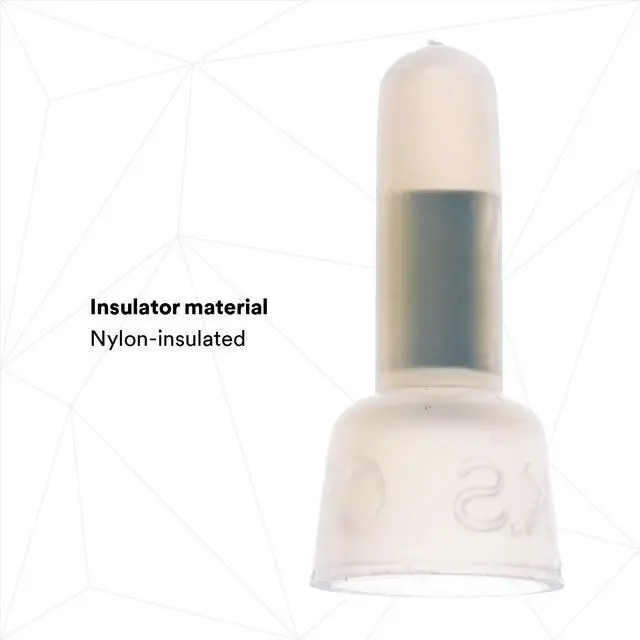 3M Nylon-Insulated Butted Seam Standard Closed-End Connector, 22-16 AWG ...