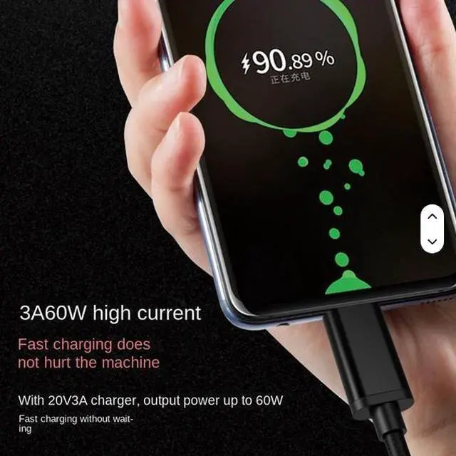 PD60W3A Fast Charging Type-C Data Line 10Gbps Double Head for Mobile ...
