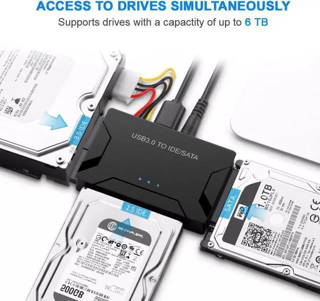 USB 3.0 to IDE SATA Converter External Hard Drive Adapter Kit for 2.5 3 ...