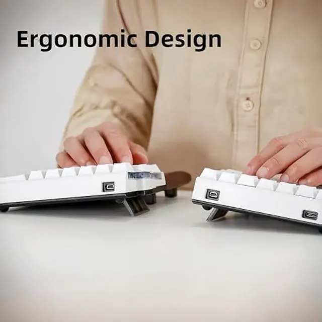 NocFree Lite: Wireless Ergonomic Split Mechanical Keyboard Hot Swappable, Compact 60% Layout ...