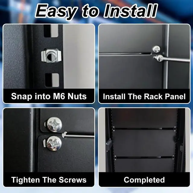 1U Blank Panel, 19 Inch Rack Mount Cable Management Panel Spacer W ...