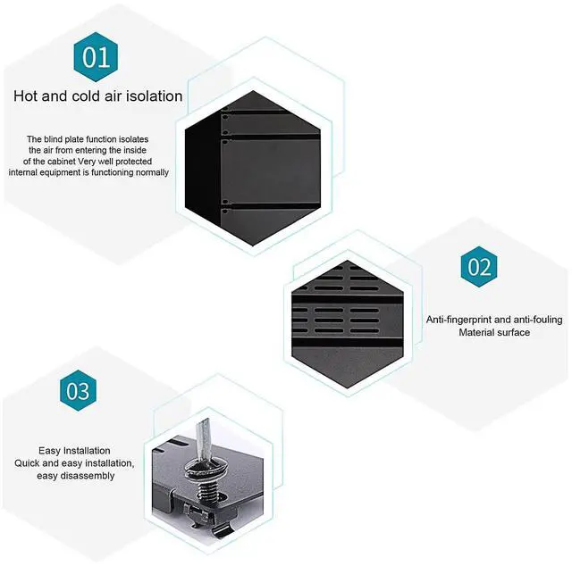 1U Blank Panel, 19 Inch Rack Mount Cable Management Panel Spacer W ...