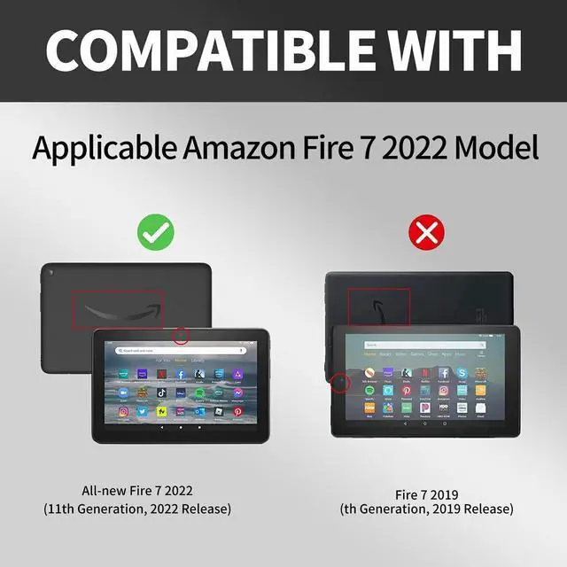 Mxfdegf All-New Kindle Fire 7 Tablet Case(12th, 2022 Release), 360 ...