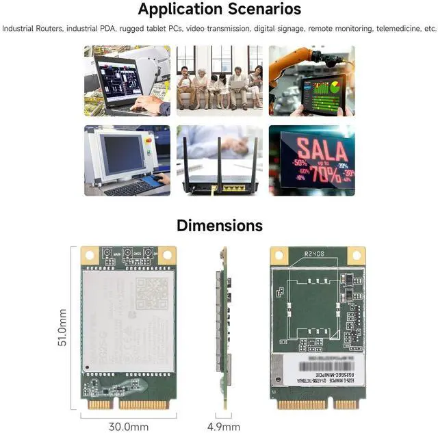 Waveshare Quectel EG25-G mPCIe Module, LTE Cat 4 Module with PCI ...