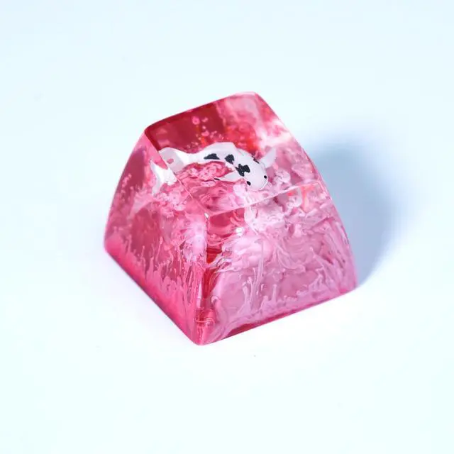 Kohaku Koi Fish Artisan Keycap Smoky Ruby Red Ocean Coral Reef R1 SA ...