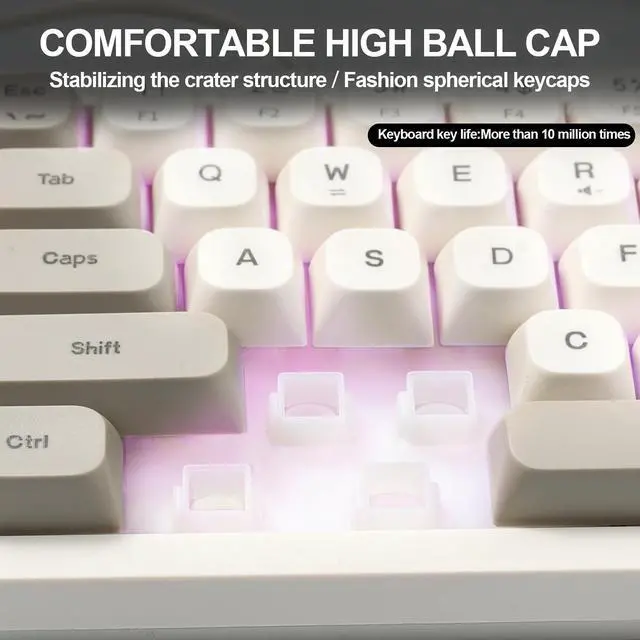 Wired RGB Gaming Membrance Keyboard. 65 Percent Mini Creamy LED ...