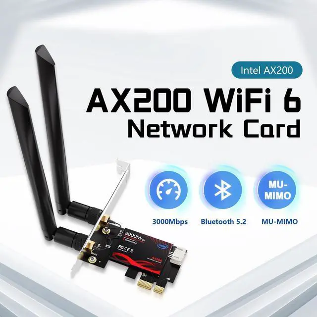 WiFi 6 PCIe Card for Gaming PC with Bluetooth 5.2,3000Mbps Ultra-Low ...