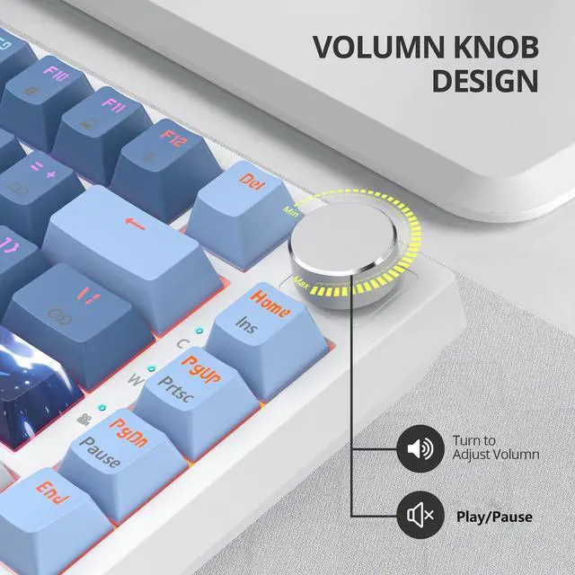 Sea Mist 75% Wired Gaming Keyboard - Hot Swappable, Gasket Mount, Red ...