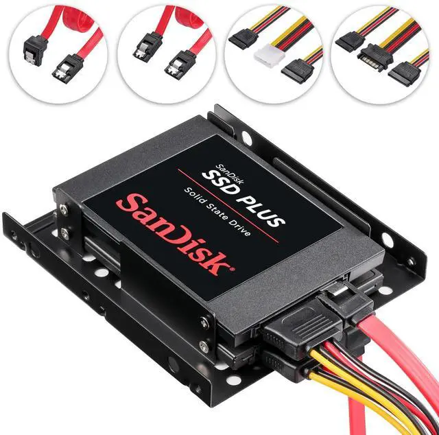 2 Pack SSD/HDD Metal Mounting Bracket kit 2.5 to 3.5, Convert Any 2.5 ...