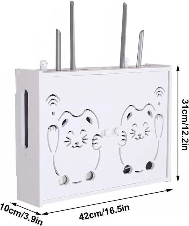 Wall Mounted Router Storage Box Network Set Top Box Tv Lower Row Socket ...