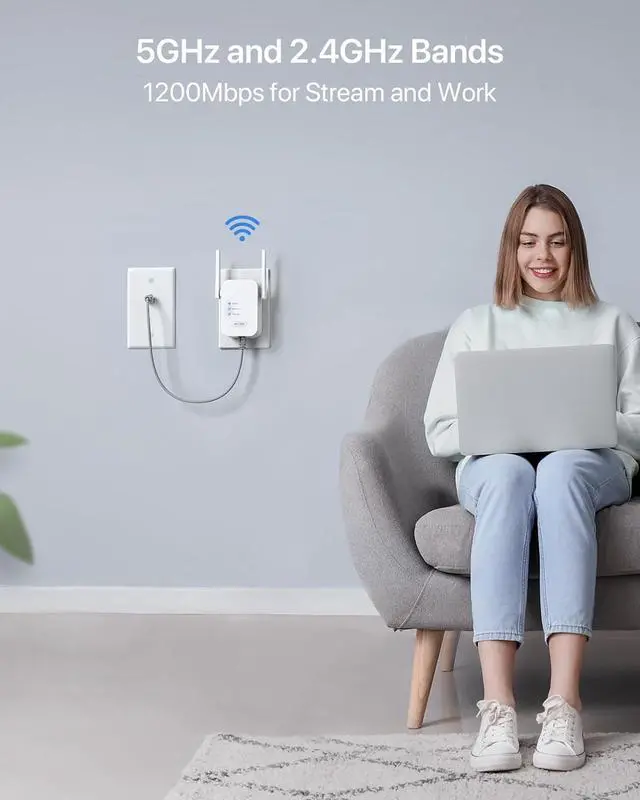 BrosTrend AC1200 Wireless Access Point, Wall Plug WiFi Access Point for ...