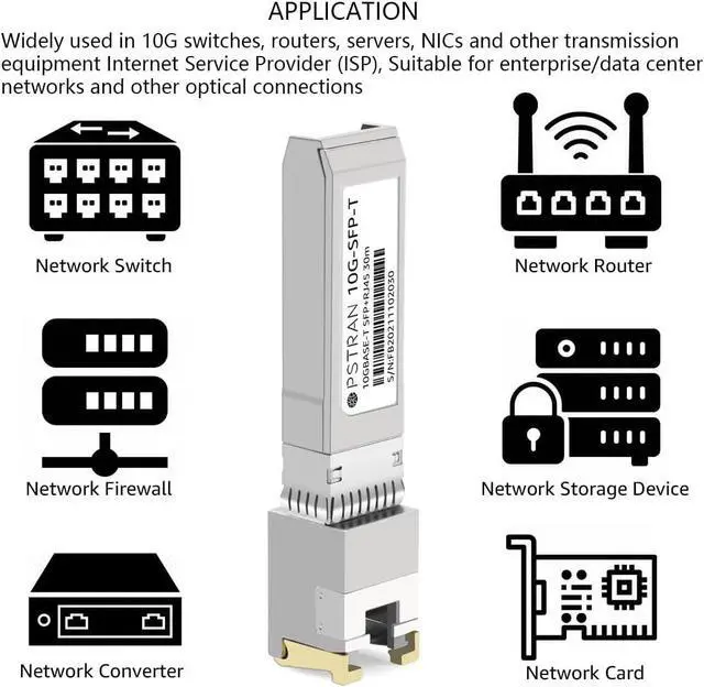 OPSTRAN 10GBASE-T SFP+ to RJ45 Copper Transceiver Module Compatible ...