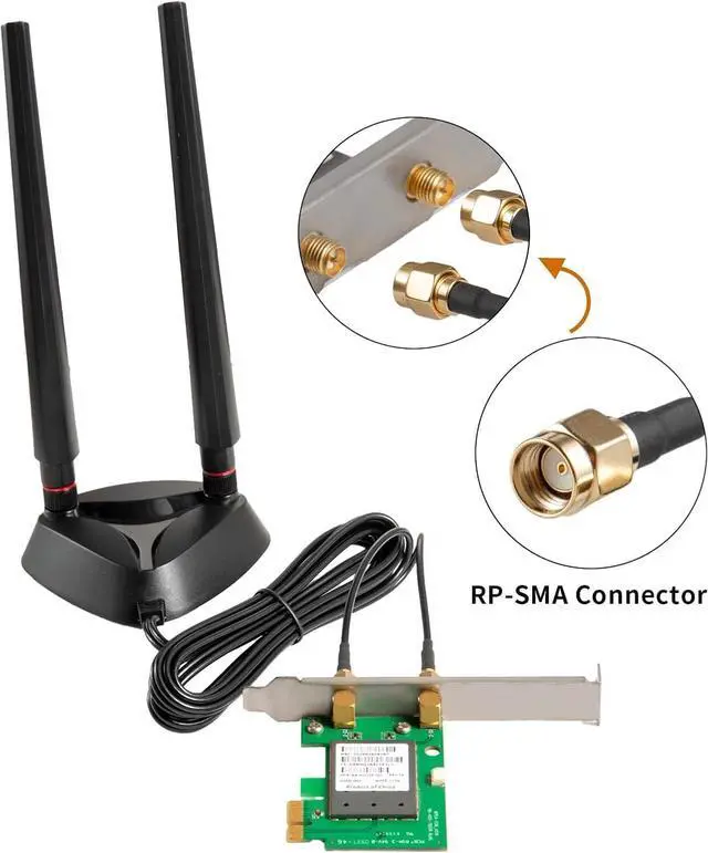 WiFi 7 Antenna Magnetic Base 9dBi Antenna with RP-SMA Male Connector ...