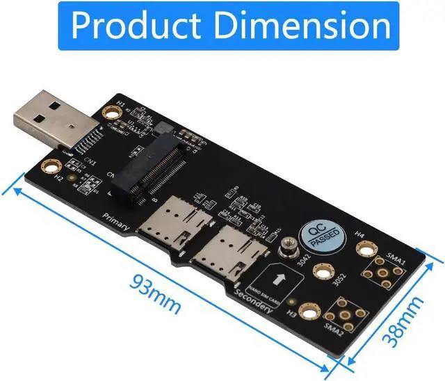 NGFF(M.2) to USB 3.0 Adapter with Dual Nano SIM Card Slot for 3G/4G/5G ...