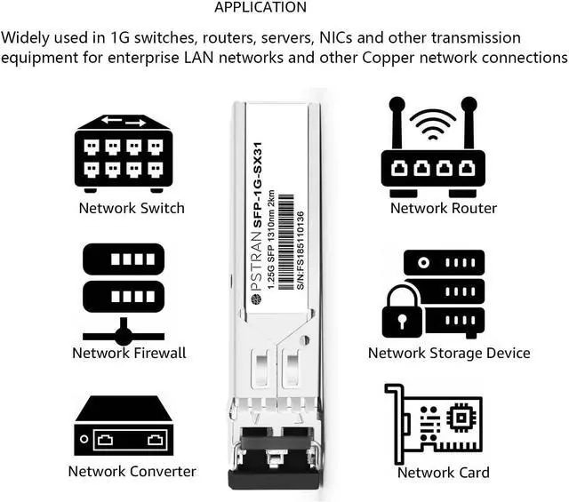 OPSTRAN 1000BASE-SX SFP Optical Transceiver Module Compatible with Finisar 1310nm 2km DDM Duplex ...