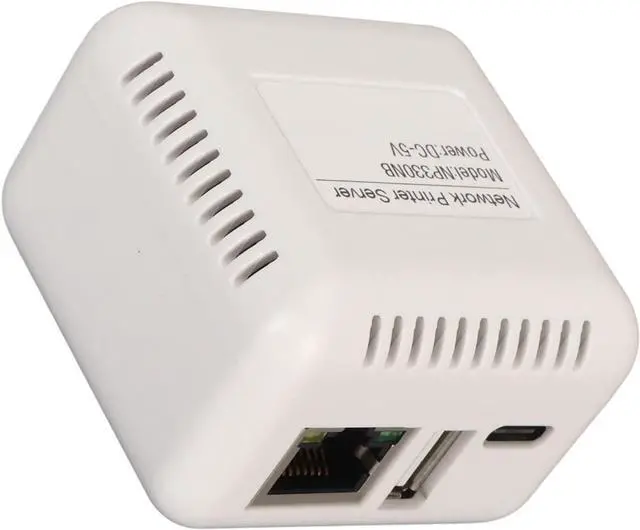 Printer Server, USB 2.0 Computer Print Server Adapter 100-240V Multiple ...