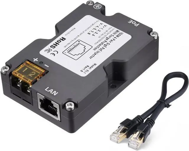 Torvex PoE Injector, 150W Gigabit Power Over Ethernet Adapter with Cat8 ...