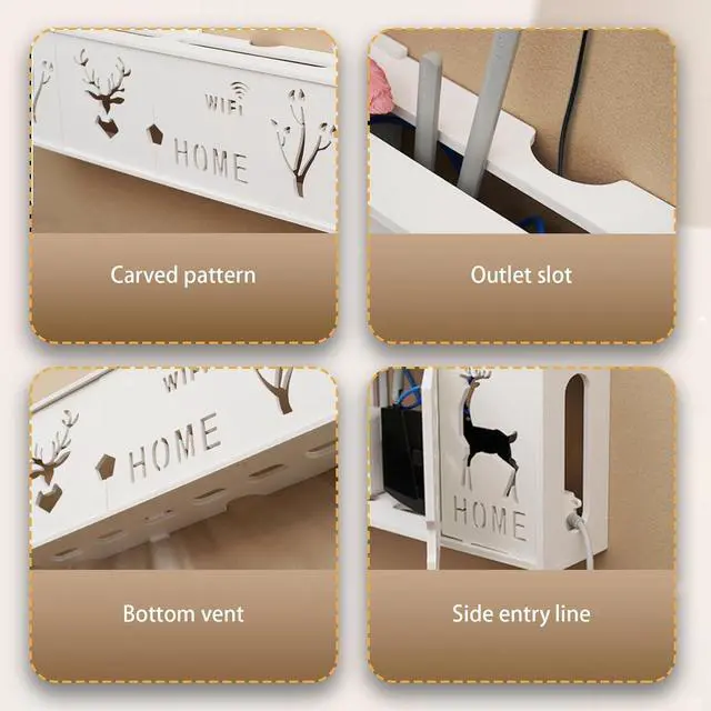 Router Box Cover Wall Mounted Router Storage Rack Wall Shelf for Cable ...