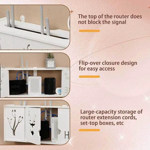 Router Storage Box Router Box Stand WiFi Storage Box Router Shelf Wall ...
