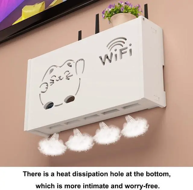 Storage Racks Unit Shelf Router Storage Box WiFi Router Modem Cable ...