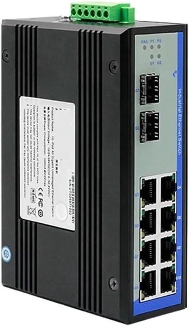 2 Optical 8 Electrical Ethernet Optical Switch Industrial Grade UT-60 ...