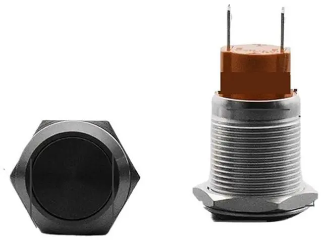 15A/250VAC 16mm 19mm 2pin Panel Hole Metal Push Button Switch Power ...