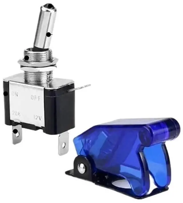 5/20Set 12V 20A Toggle Rocker Switch LED Switch with Protective Cover ...