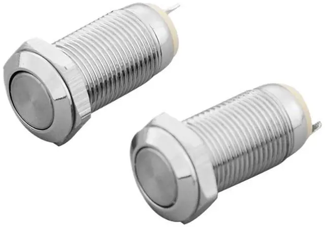 1pc 10MM 2pin Panel Hole Metal Push Button Switch Latching Power Push ...