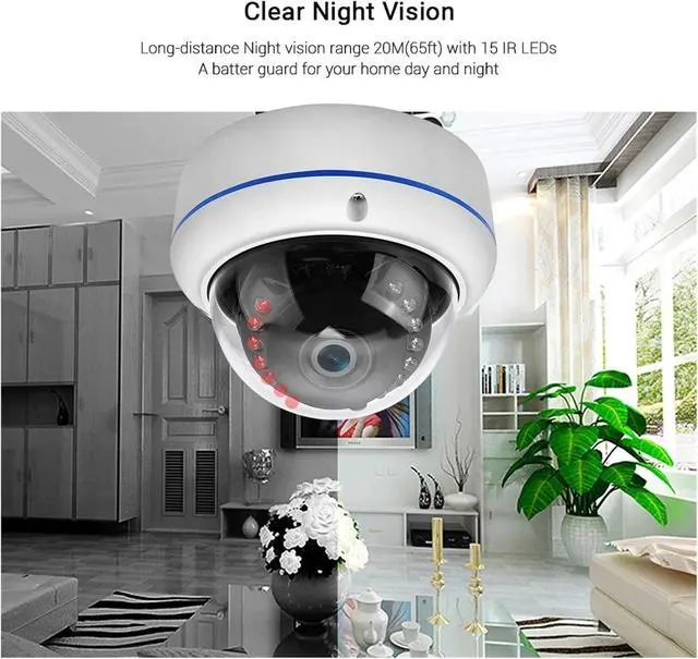 8MP 4K IP Camera Vandal-Proof Waterproof Outdoor Dome POE Camera System Audio Record Motion ...