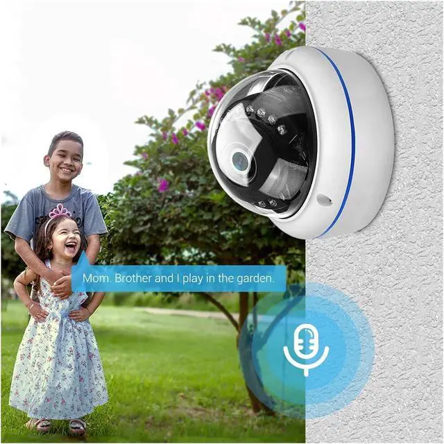 8MP 4K IP Camera Vandal-Proof Waterproof Outdoor Dome POE Camera System Audio Record Motion ...