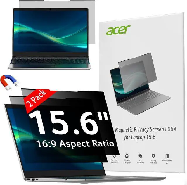 acer 2-Pack Laptop Privacy Screen - for Laptop 15.6 Inch 16:9, Magnetic ...