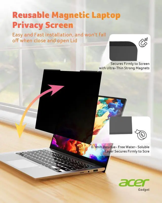 acer 2-Pack Laptop Privacy Screen - for Laptop 15.6 Inch 16:9, Magnetic ...