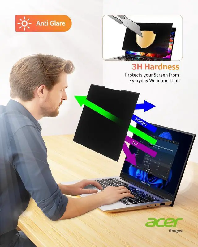 acer 2-Pack Laptop Privacy Screen - for Laptop 15.6 Inch 16:9, Magnetic ...