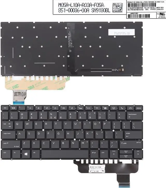 Laptop Replacement US Keyboard Compatible with HP EliteBook x360 830 G5 ...