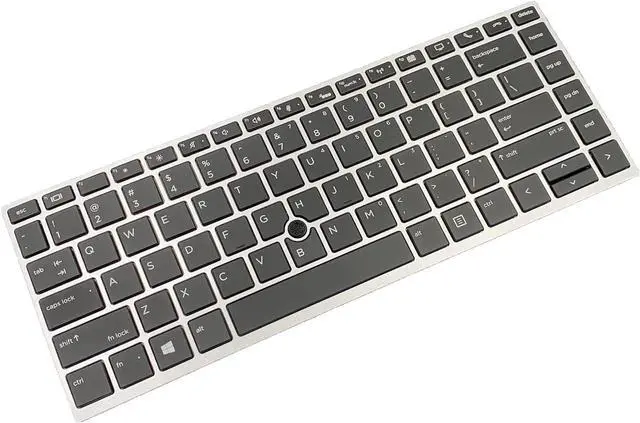 Tiugochr Laptop Replacement US Layout with Backlight with Pointing Keyboard for HP Elitebook 840 ...