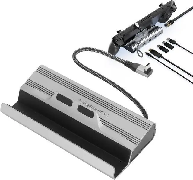 6 in 1 Type C Docking Station with PD Power Supply, USB 3.0, RJ45, and ...