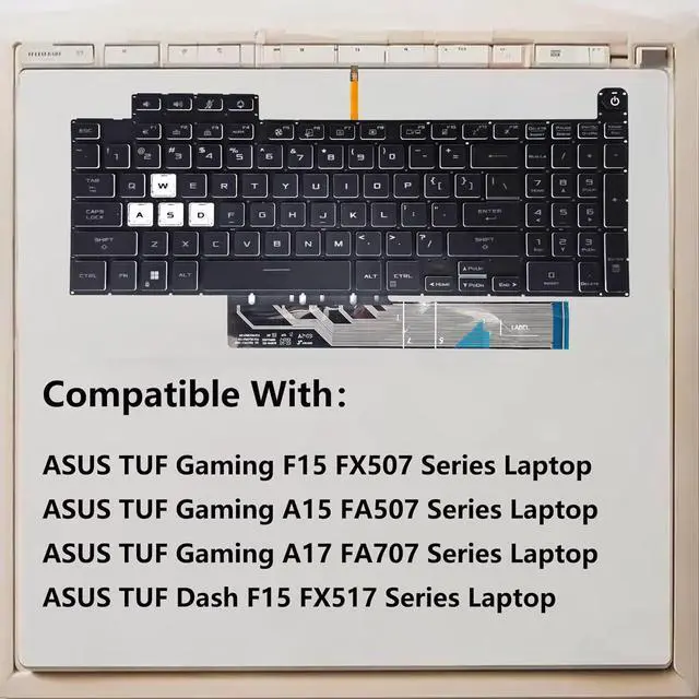 WWGTMC Replacement Keyboard for Asus TUF Gaming F15 FX507 FA507 FA507R ...