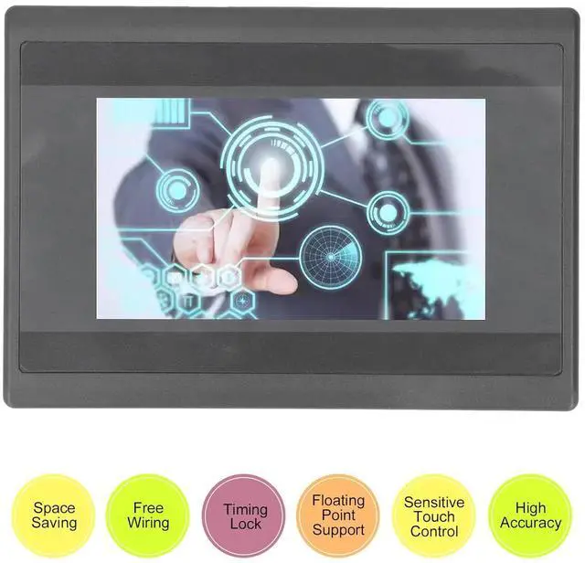 3 Inch HMI Touch Screen Panel, All in One HMI PLC Integrated Touch Screen DC24V/1A Transistor ...