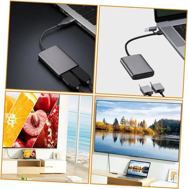 USB Type-c Dual Adapter High Definition Display Converter for Laptops ...