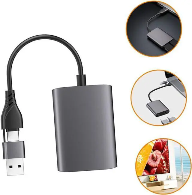 USB Type-c Dual Adapter High Definition Display Converter for Laptops ...