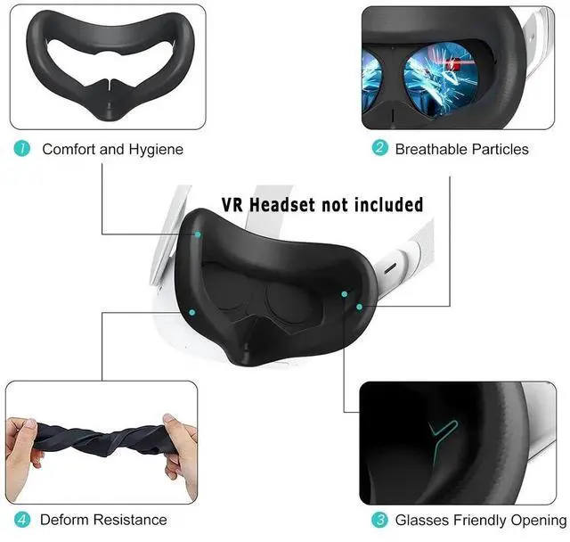 6 in 1 Accessory Kit For Pico 4 Ultra - Silicone Face Cover/Lens Dust ...