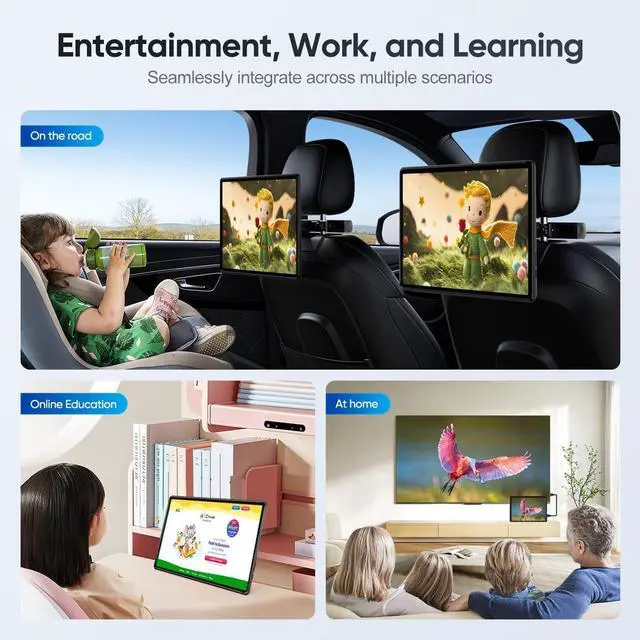 13.5 Inch Android Car Headrest Monitor for Back Seat, Wireless Phone ...