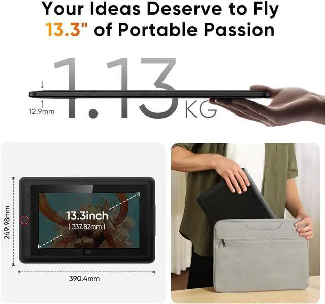 XPPen 13.3" Drawing Tablet with Screen-Artist13.3 Pro V2 16384 Pressure ...