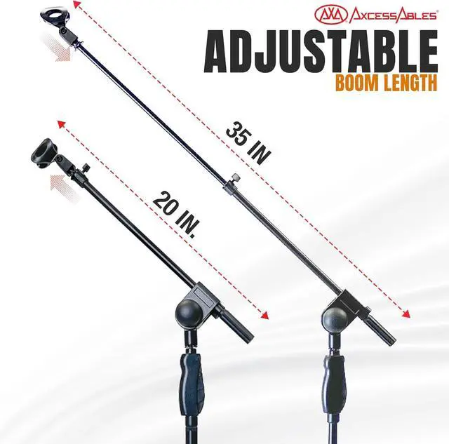 AxcessAbles One-Handed Microphone Stand with Clutch Height Adjustment ...